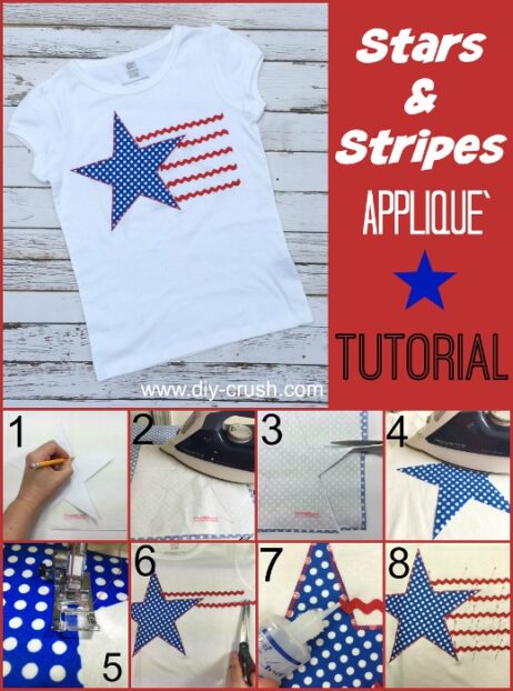 Stars & Stripes Applique T-Shirt Tutorial {With Free Pattern} - DIY Crush