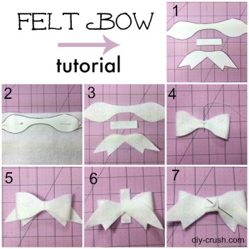 Cute Felt Bow Pattern And Tutorial - DIY Crush