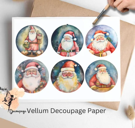 Vintage Circular Illustration of Santa Claus - DIY Crush