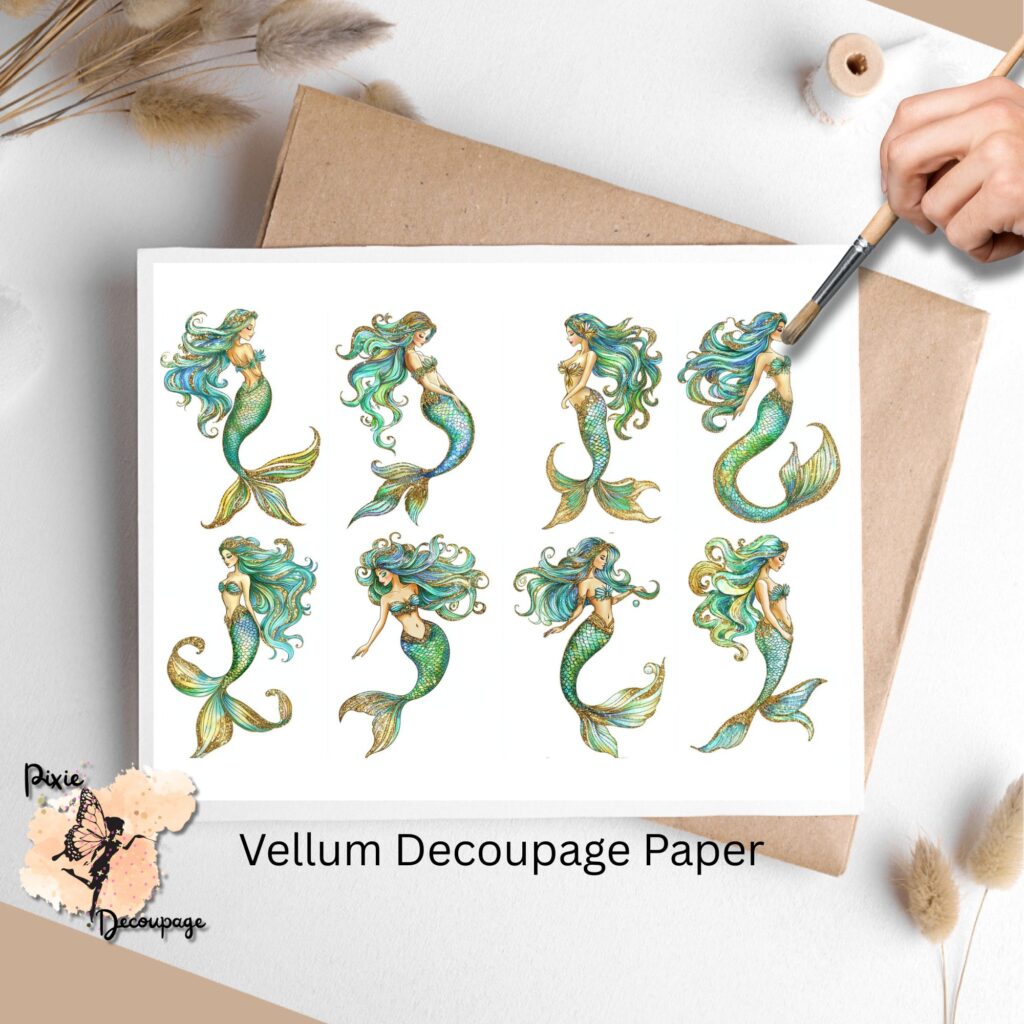 Siren’s Dance Mermaid 1, One Sheet Decoupage Paper - DIY Crush