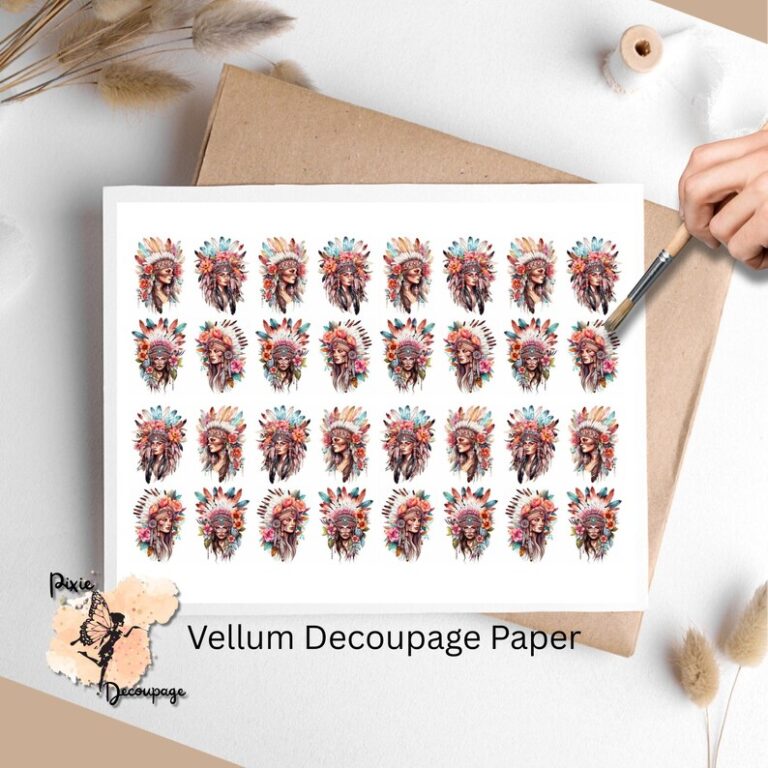Boho Girl 3,One Sheet Decoupage Paper - DIY Crush