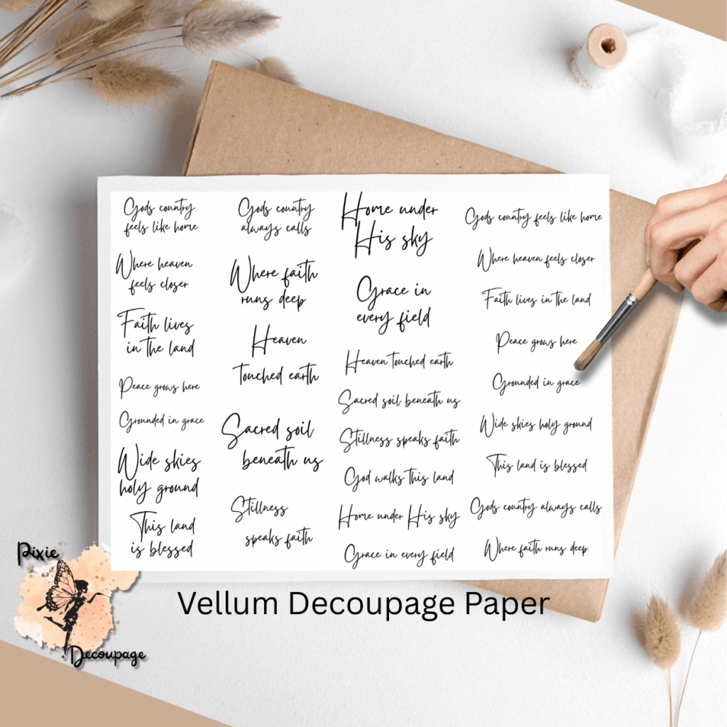 God’s Country Quotes 1, One Sheet Decoupage Paper - DIY Crush