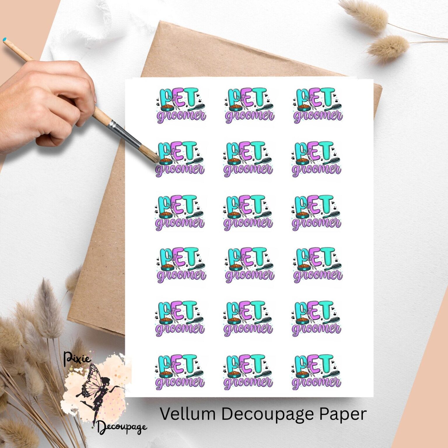 Pet Groomer 2, One Sheet Decoupage Paper - DIY Crush